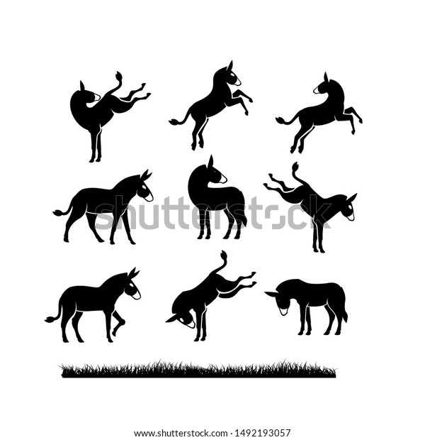 Donkey Set Logo Icon Design Vector Stock Vector (Royalty Free ...