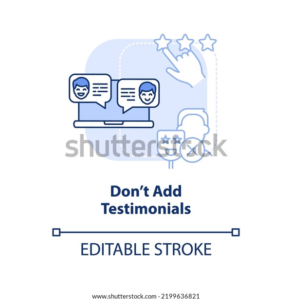 Dont Add Testimonials Light Blue Concept Stock Vector (Royalty Free ...