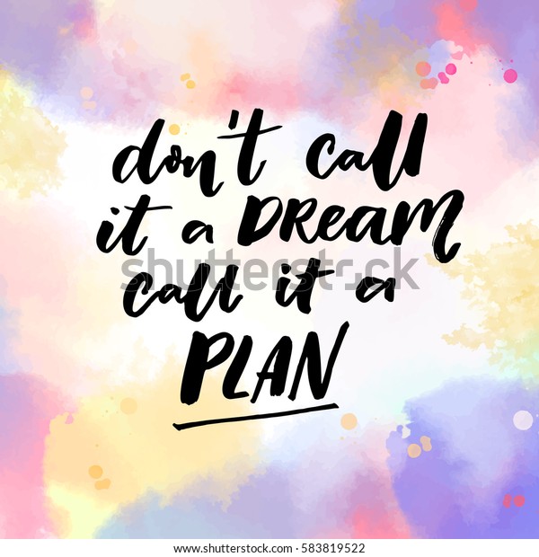 Vektor Stok Dont Call Dream Call Plan Motivation (Tanpa Royalti ...