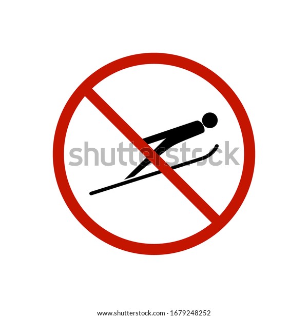 Dont Jump Into Skiing Sign Danger Stock Vector (Royalty Free ...