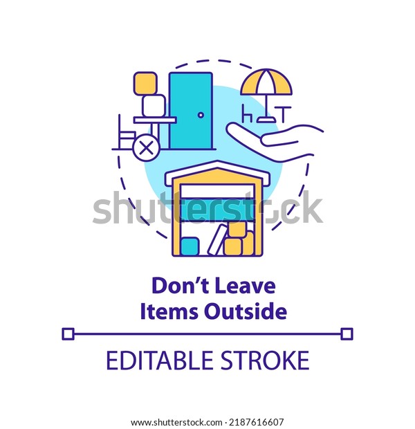 Dont Leave Items Outside Concept Icon Stock Vector (Royalty Free ...