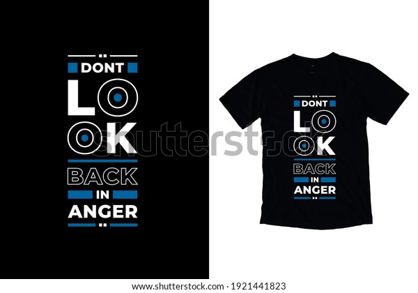 Dont Look Back Anger Modern Inspirational Stock Vector (Royalty Free ...