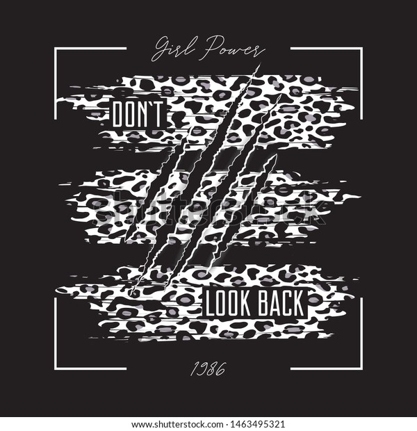 Dont Look Back Slogan Claw Scratch Stock Vector (Royalty Free) 1463495321