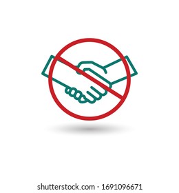 Dont Shake Hands Logo Icon Template Stock Vector (Royalty Free ...