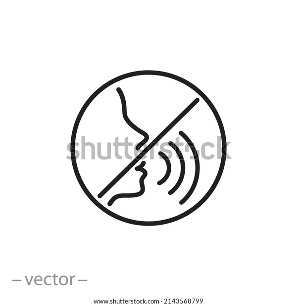 nicht sprechen Symbol, reden verboten, Schweigen,: Stock-Vektorgrafik ...