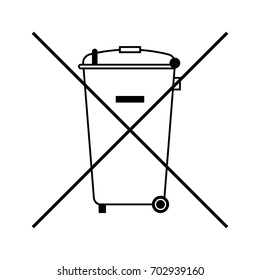 Crossed Out Wheelie Bin Symbol Waste Stock Vector (Royalty Free) 431927551