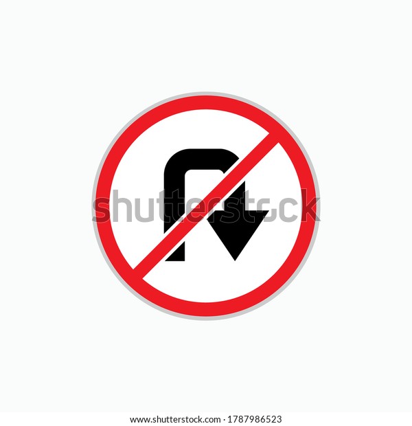 Dont Turn Back Symbols Turn Prohibition Stock Vector (Royalty Free ...