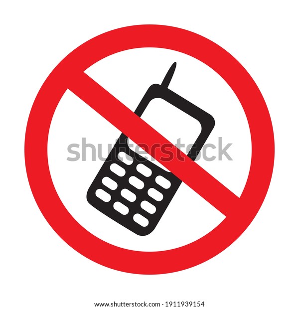 Dont Use Mobile Phones Symbol Vector Stock Vector (Royalty Free) 1911939154