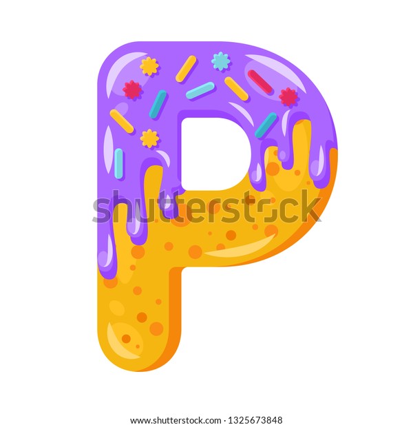 Donut Cartoon P Letter Vector Illustration Stock Vector (Royalty Free ...