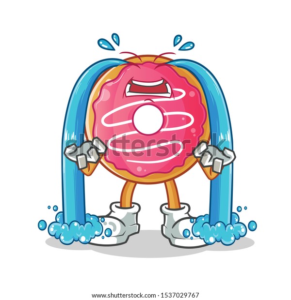 Donut Cry Cartoon Vector Mascot Illustration Stock Vector (Royalty Free ...