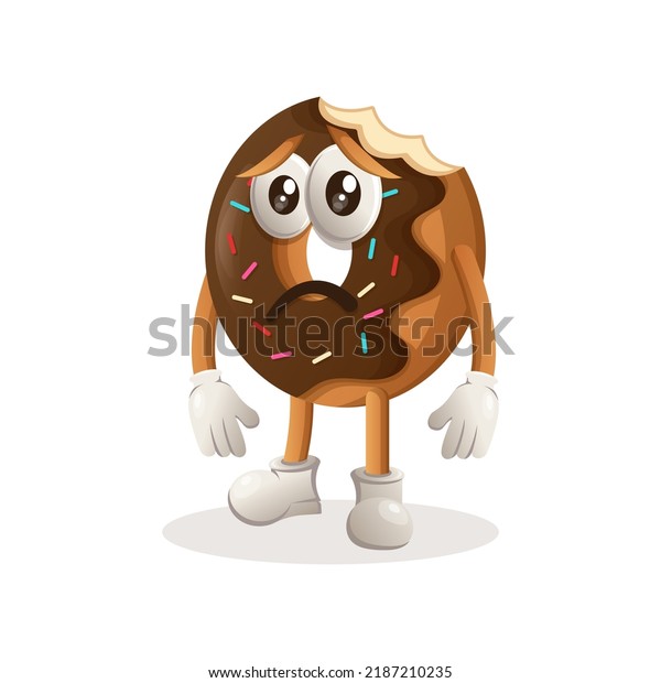 Donut Mascot Design Sad Expression Donut Stock Vector (Royalty Free ...