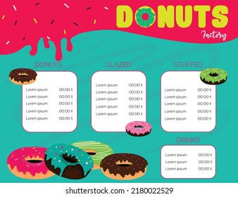 Donut Modern Vector Menu Design Sweet Stock Vector (Royalty Free ...