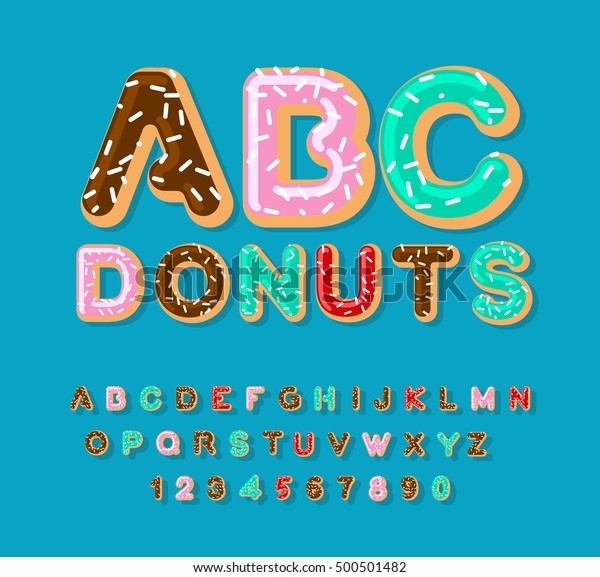 Donuts Abc Pie Alphabet Baked Oil Stock Vector (Royalty Free) 500501482 ...