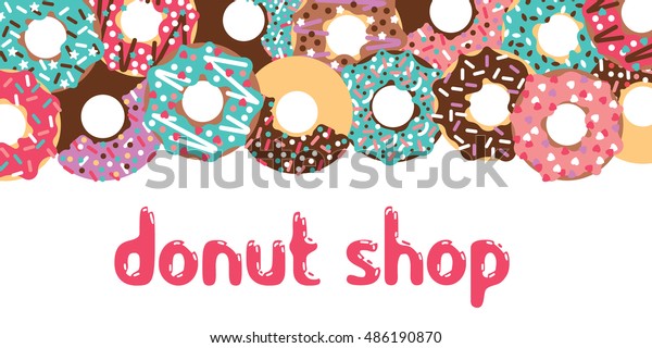 Donuts Patisserie Banner Vector Flat Donuts Stock Vector (Royalty Free ...