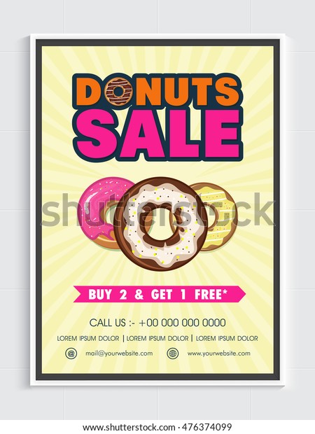 Donuts Sale Special Offer Creative Poster Stock Vector (Royalty Free ...