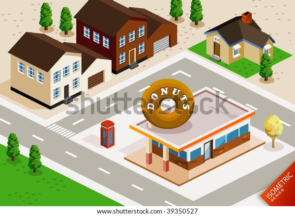 Donuts Shop Isometric Isometric Series Compose Stock Vector (Royalty ...