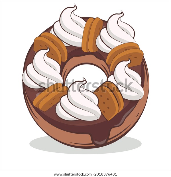 Donuts Whipped Cream Illustration Vector Stock Vector (Royalty Free ...