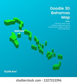 Doodle 3d Bahamas Map Stock Vector (Royalty Free) 1327313396