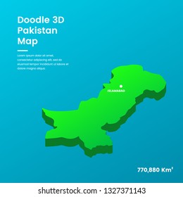 Doodle 3d Pakistan Map Stock Vector (Royalty Free) 1327371143 ...