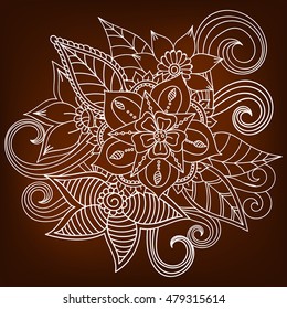 Doodle Abstract Flower Vector Illustration Stock Vector (Royalty Free ...