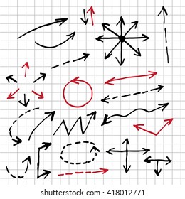 Red Arrow Set Vector Arrows Signs Stock Vector (Royalty Free) 2132158723