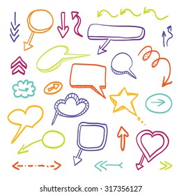 Doodle Arrows Vector Color Set Stock Vector (Royalty Free) 317356127 ...