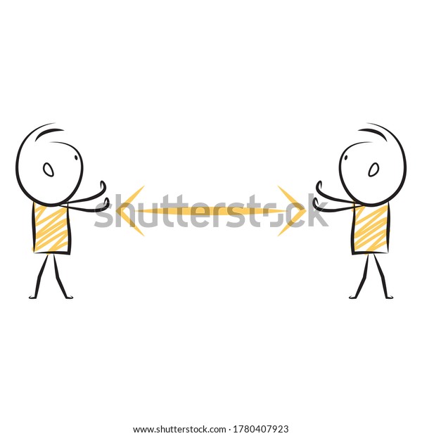 Doodle Art Communicating Two Stick Figured Stock Vector (Royalty Free ...
