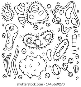 Doodle Bacteria Virus Theme Doodle Collection Stock Vector (Royalty ...