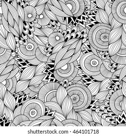 Doodle Black White Abstract Hand Drawn Stock Vector (Royalty Free ...