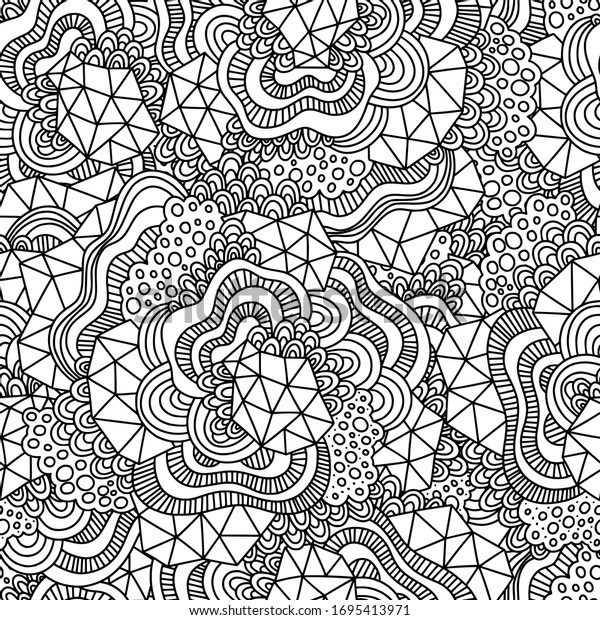 Doodle Black White Abstract Hand Drawn Stock Vector (Royalty Free ...