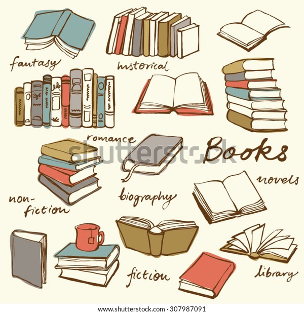 Doodle Book Collection Vector Illustration Stock Vector (Royalty Free ...