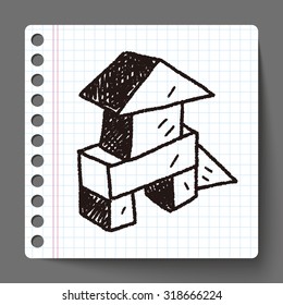 Doodle Building Blocks Stock Vector (Royalty Free) 318666224 | Shutterstock