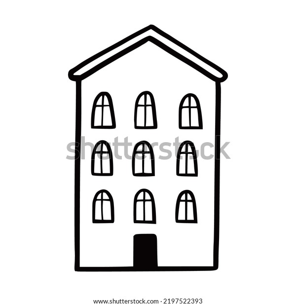 Doodle Building Hand Drawn Sketch Style Stock Vector (Royalty Free ...