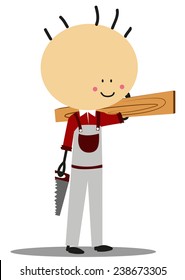 Doodle Carpenter Full Color Stock Vector (Royalty Free) 238673305 ...
