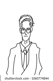 Doodle Cartoon Character Good Looking Young Stock Vector (Royalty Free ...
