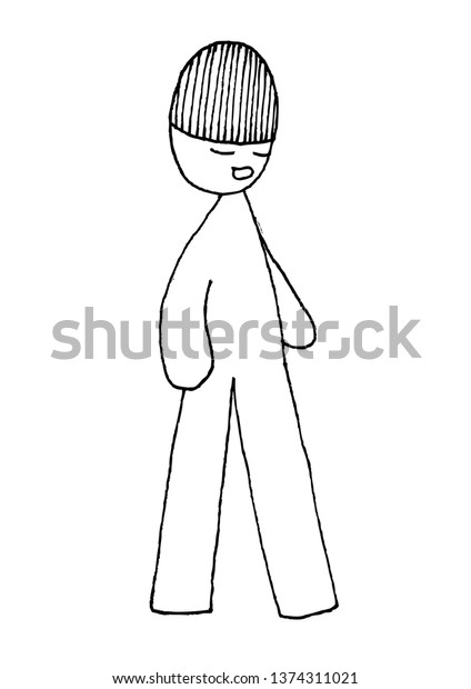 Doodle Cartoon Silent Man Stock Vector (Royalty Free) 1374311021 ...