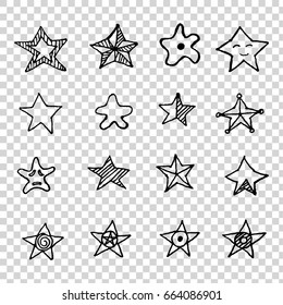Doodle Cartoon Star Set Sketch Vector Stock Vector (Royalty Free ...