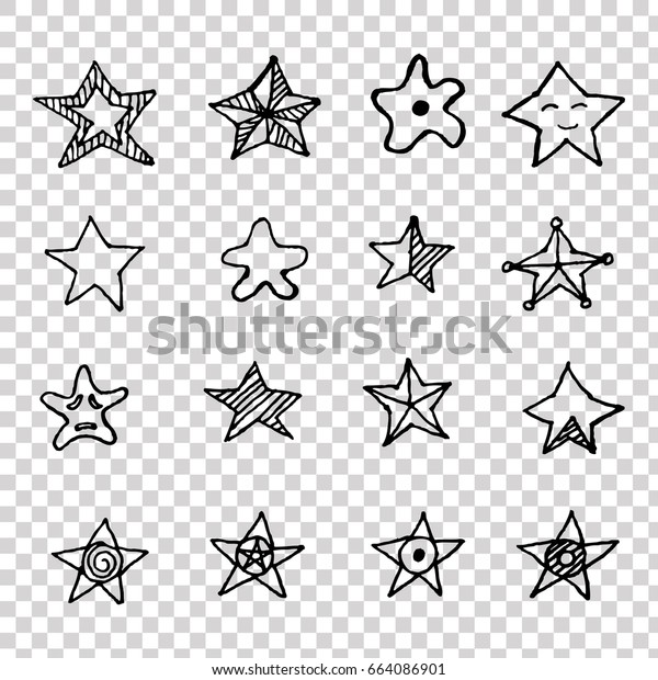 Doodle Cartoon Star Set Sketch Vector Stock Vector (Royalty Free ...