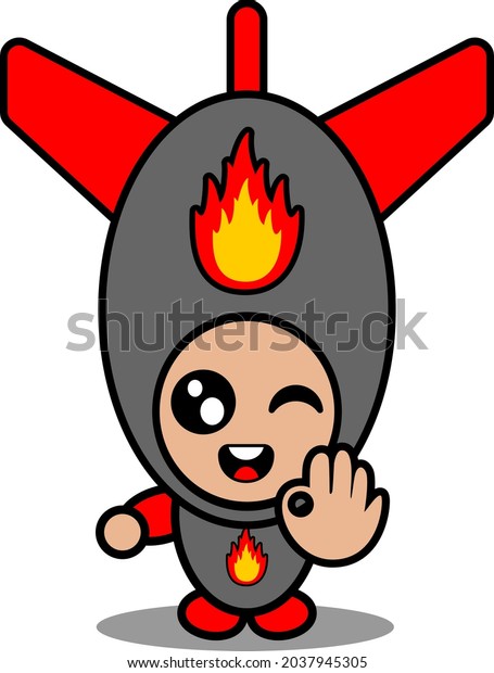 Doodle Character Cartoon Vector Nuclear Bomb Stock Vector (Royalty Free ...