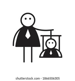 Doodle Character Holding Manipulating Controlling Employee Stock Vector ...