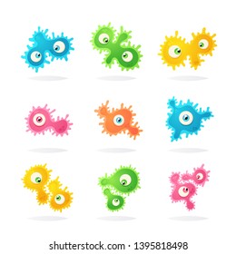 Doodle Characters Bacteria Cartoon Style Vector Stock Vector (Royalty ...