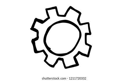 Doodle Cog Hand Draw White Background Stock Vector (Royalty Free ...