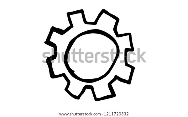 Doodle Cog Hand Draw White Background Stock Vector (Royalty Free ...