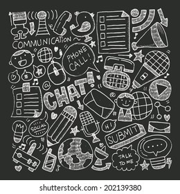 Doodle Communication Background Stock Vector (Royalty Free) 202139380 ...