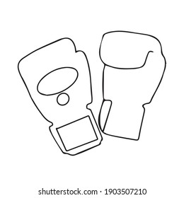 Doodle Contour Linear Boxing Leather Gloves Stock Vector (Royalty Free ...