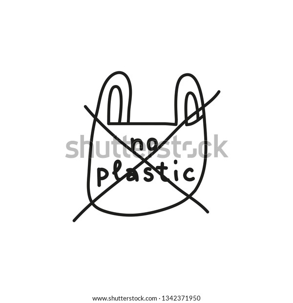Doodle Crossed Out Plastic Bag Lettering Stock Vector (Royalty Free ...