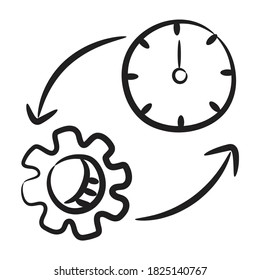 Doodle Design Efficiency Icon Trendy Vector Stock Vector (Royalty Free ...