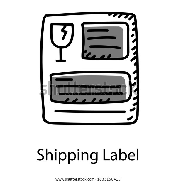 Doodle Design Shipping Label Icon Stock Vector (Royalty Free ...