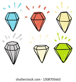 Doodle Diamond Illustration Vector Collection Stock Vector (Royalty ...