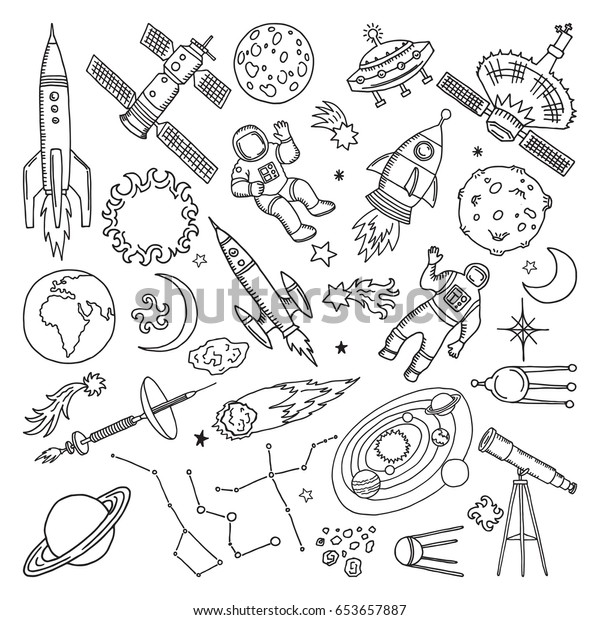 Doodle Different Universe Elements Planets Sun Stock Vector (Royalty ... Doodle Different Universe Elements Planets Sun Stock Vector (Royalty ...